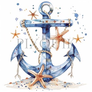 Nautical Anchor Clipart Set | 10 High Quality Jpgs | Anchor Graphics ...