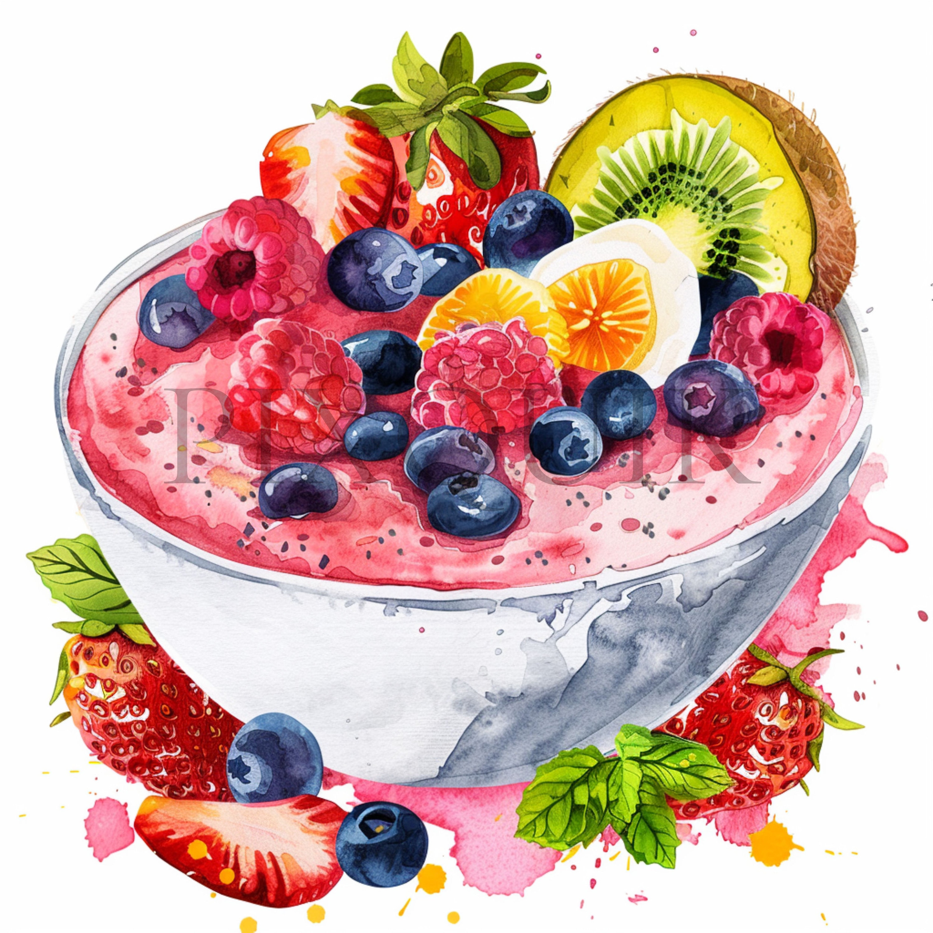 Smoothie Bowl Clipart Healthy Lifestyle Illustration Smoothie Clipart ...