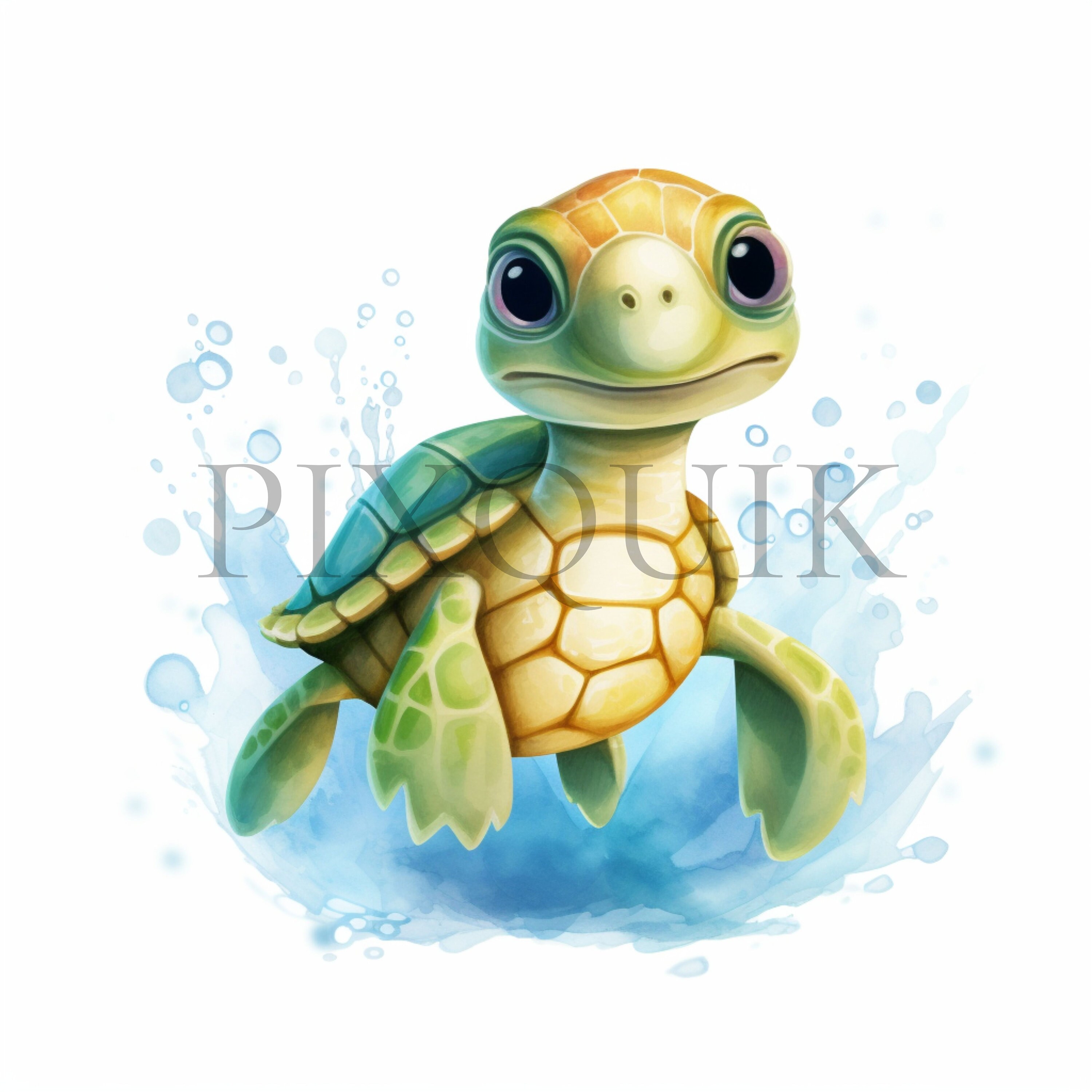 Watercolor Sea Turtle Clipart | Cute JPG Images (digital Download) - Etsy