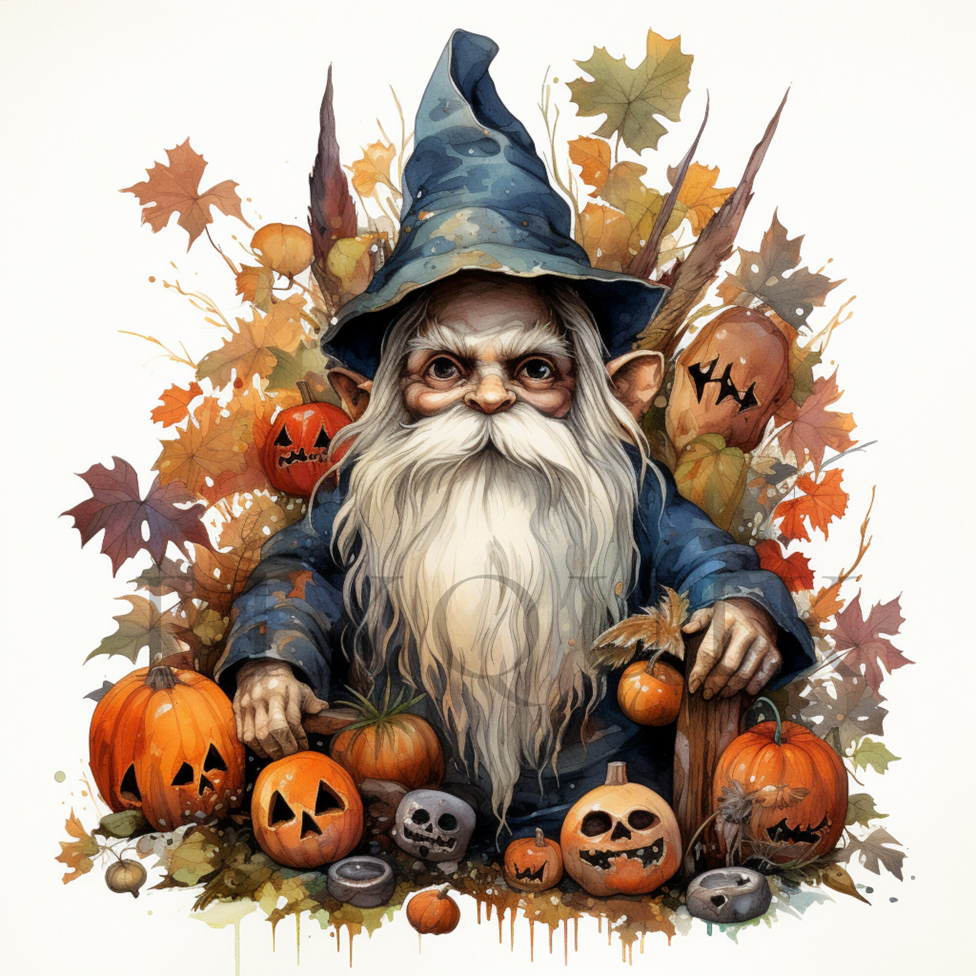 Watercolor Halloween Gnome Clipart | Fall Gnomes (digital Download) - Etsy
