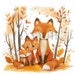 Fall Fox Family Clipart | Autumn Animals (digital Download) - Etsy