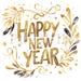 Gold Happy New Year Clipart | 2025 Celebration Design (JPG) - Etsy