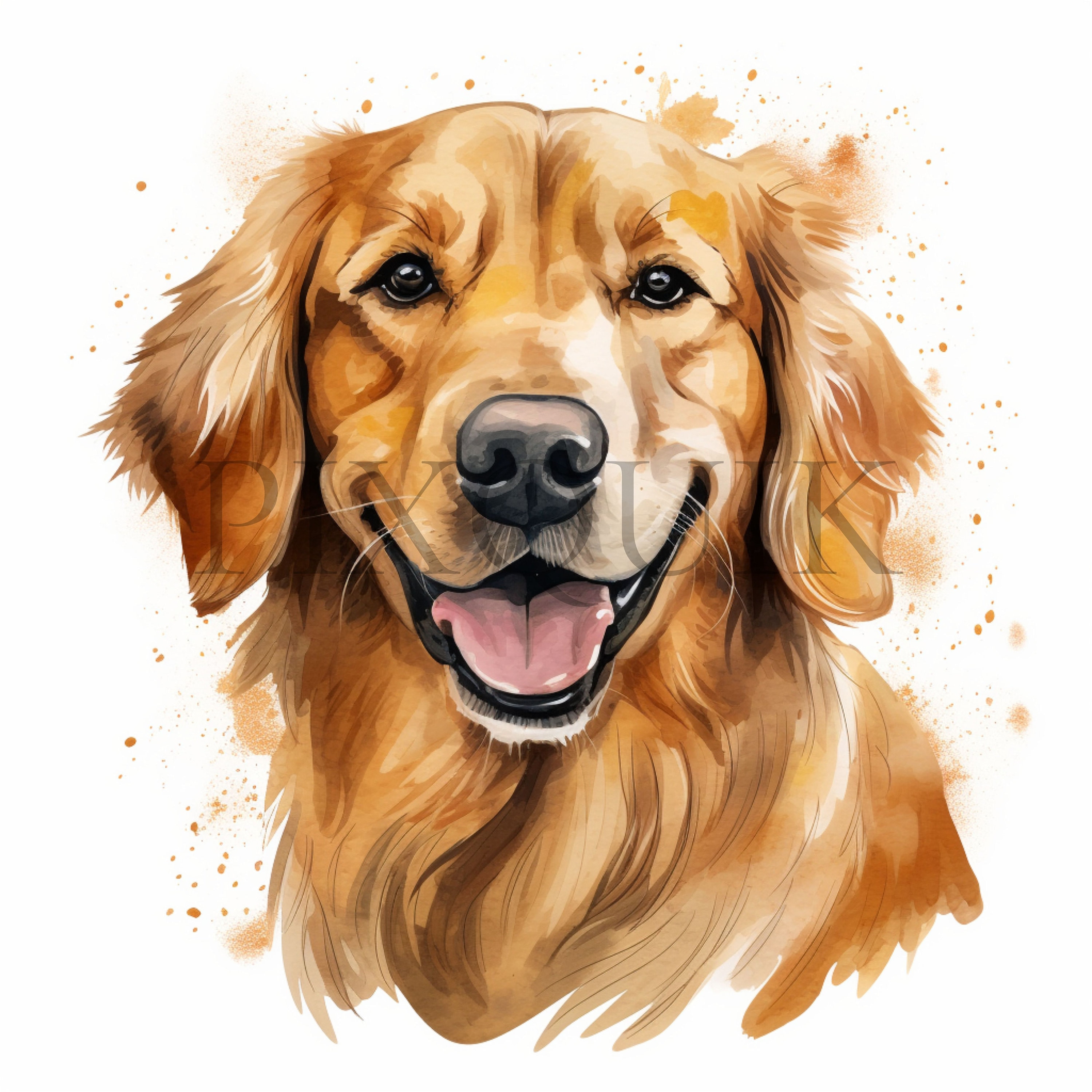Watercolor Golden Retriever Clipart 10 High Quality Jpgs Dog Clipart ...