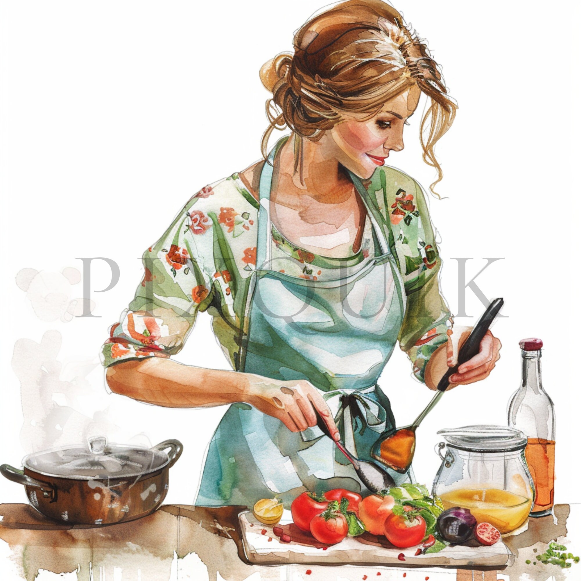 Watercolor Cooking Clipart 10 High Quality Jpgs Instant Digital ...