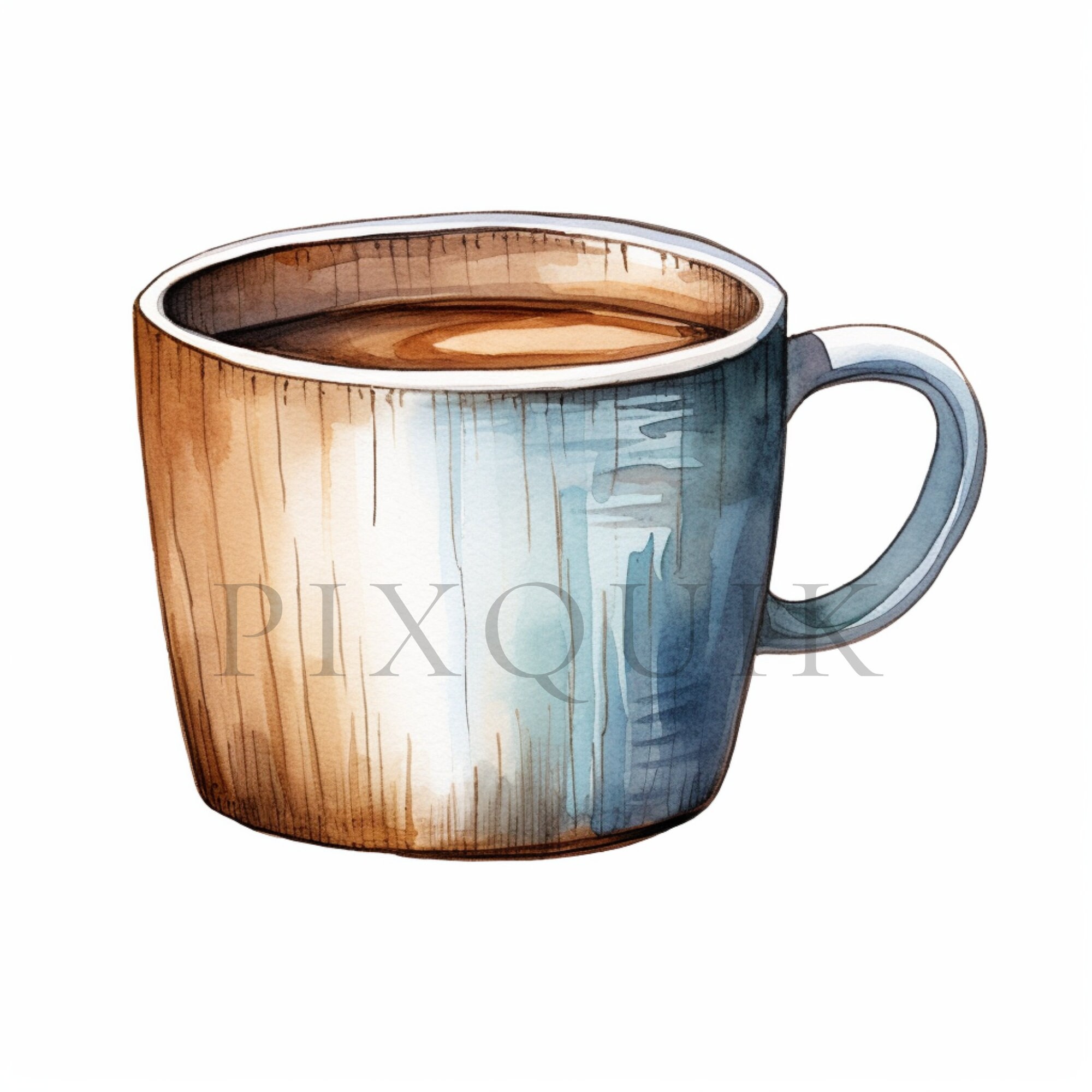 Watercolor Coffee Cup Clipart 10 High Quality Jpgs Digital Download ...