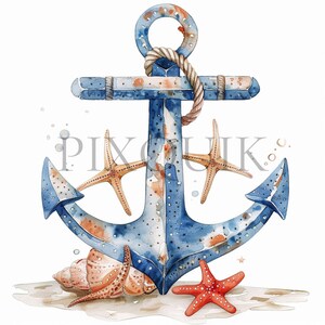 Nautical Anchor Clipart Set | 10 High Quality Jpgs | Anchor Graphics ...