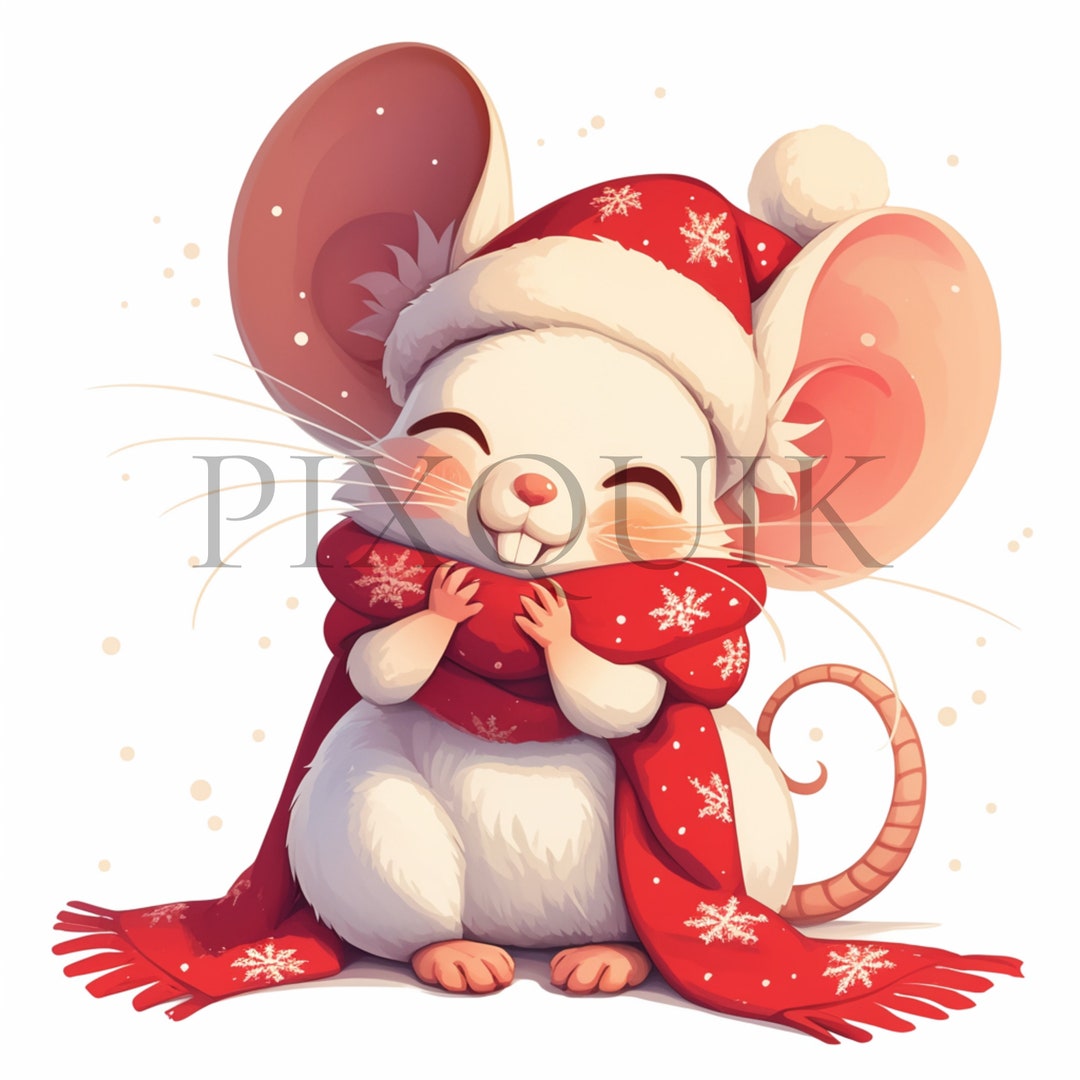 Christmas Mice Clipart | Festive Holiday Mouse Graphics (digital ...