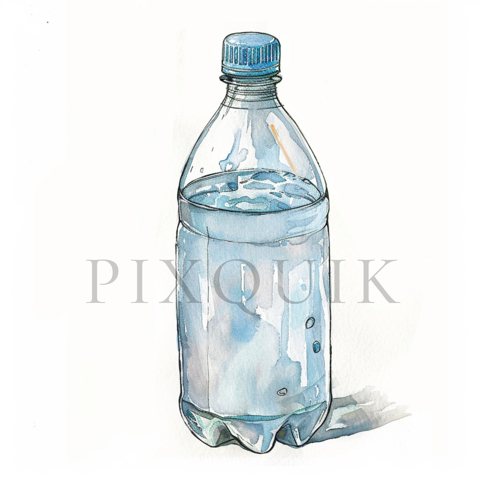 Watercolor Water Bottle Clipart | Collage Images (digital Download) - Etsy