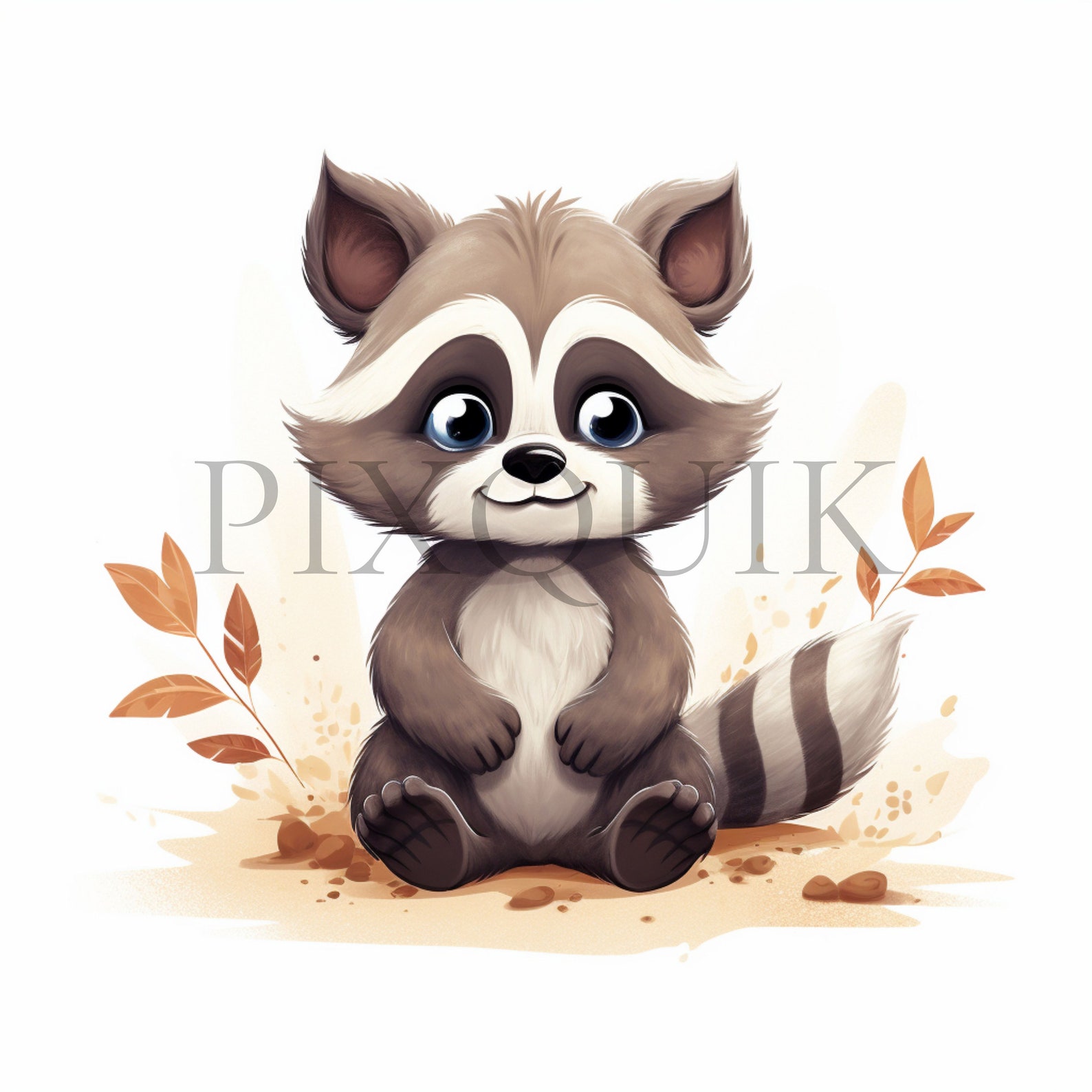 Cute Raccoon Clipart | Woodland Animal Art, Card Making (digital ...