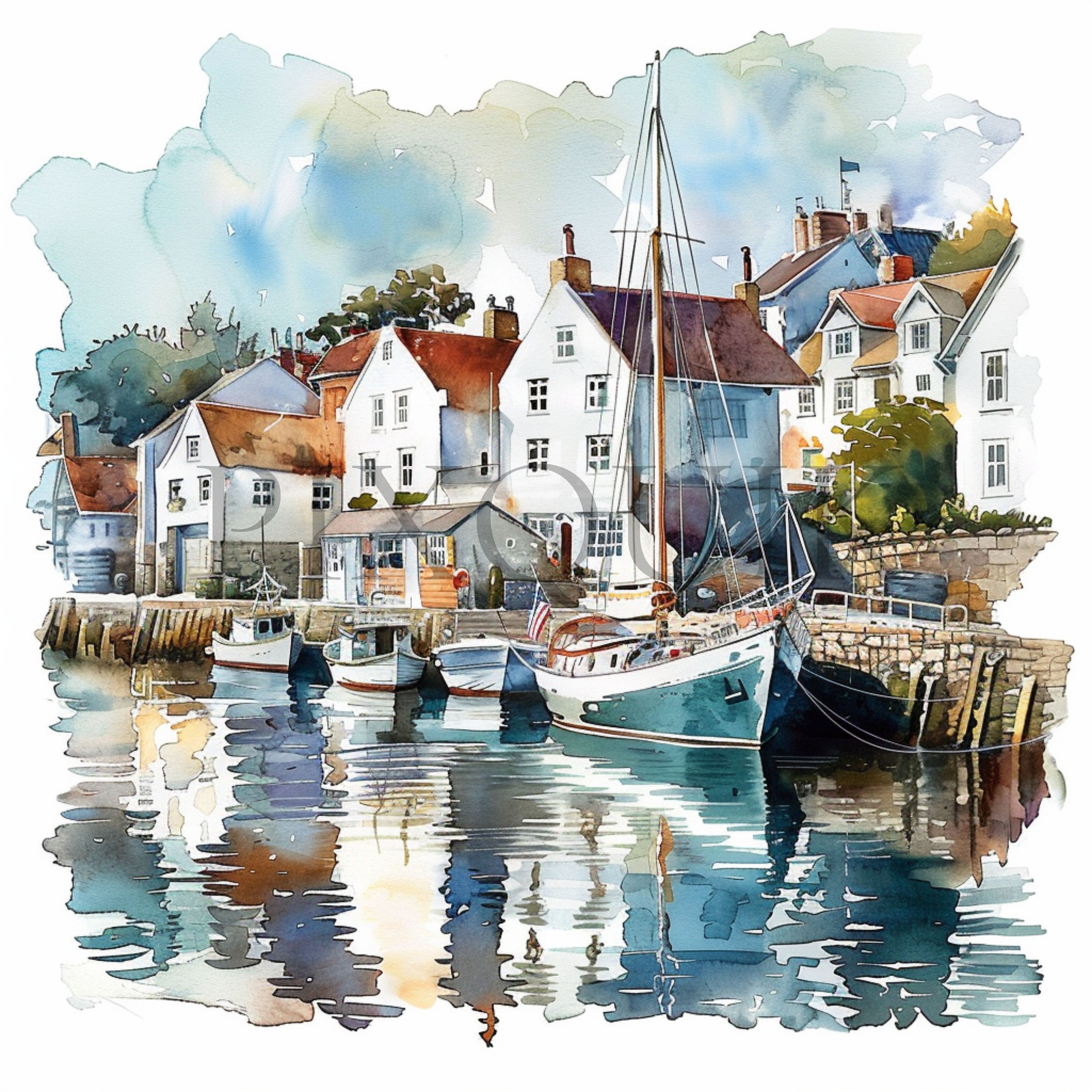 Quiet Harbor Clipart 10 High Quality Jpgs Printable Harbor Clipart ...