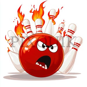 Angry Bowling Ball Clipart | 10 JPG Files | Card Making | Digital Paper ...