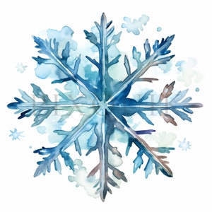 Watercolor Snowflake Clipart – Winter Graphics, 5000x5000 Jpgs ...