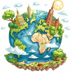 World Clipart | Earth Clipart | 10 High Quality JPG | Globe ...