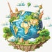 Watercolor World Clipart | Earth Globe JPG Images (digital Download) - Etsy