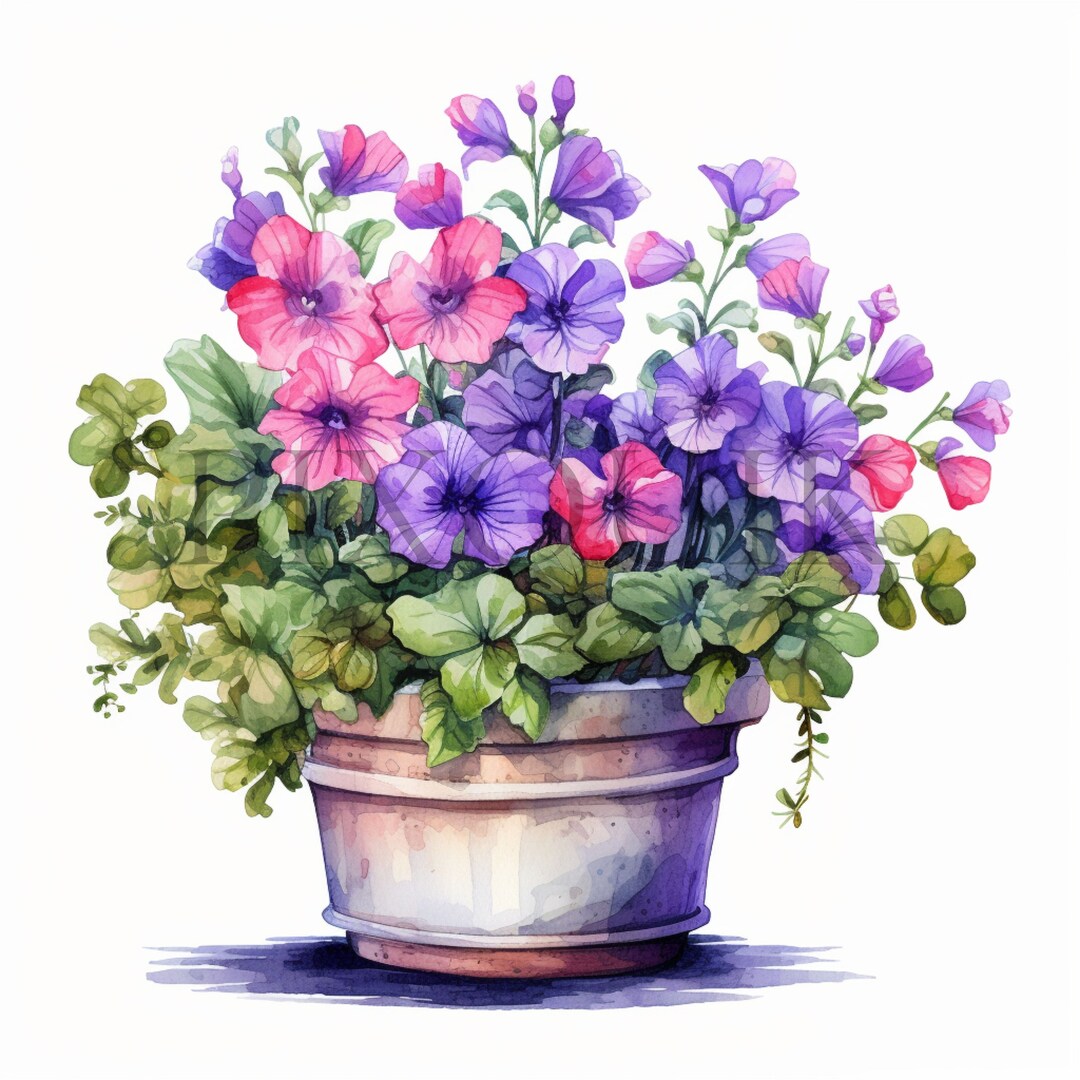 Garden Pot Clipart 10 High Quality Jpgs Potted Plant Art Botanical ...