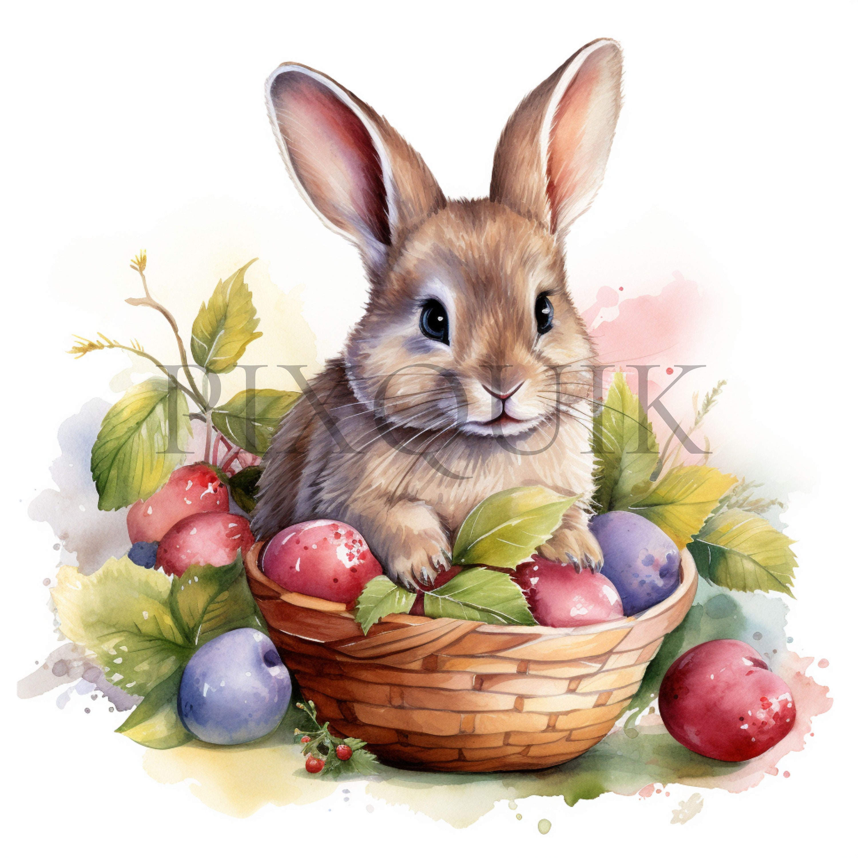 Watercolor Easter Bunny Clipart 10 High Quality Jpgs Spring Clipart ...