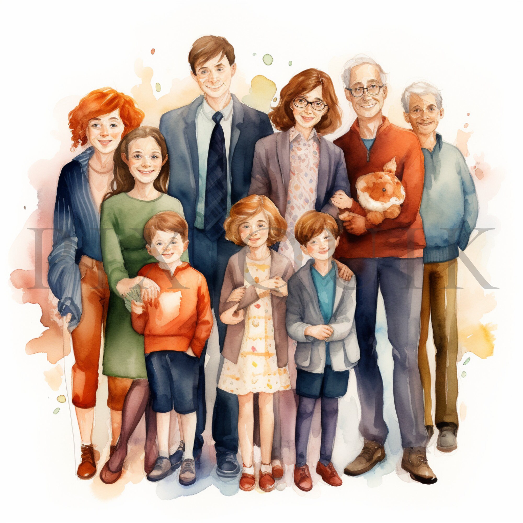 Watercolor Family Clipart 12 High Quality Jpgs Family Gathering Clipart ...