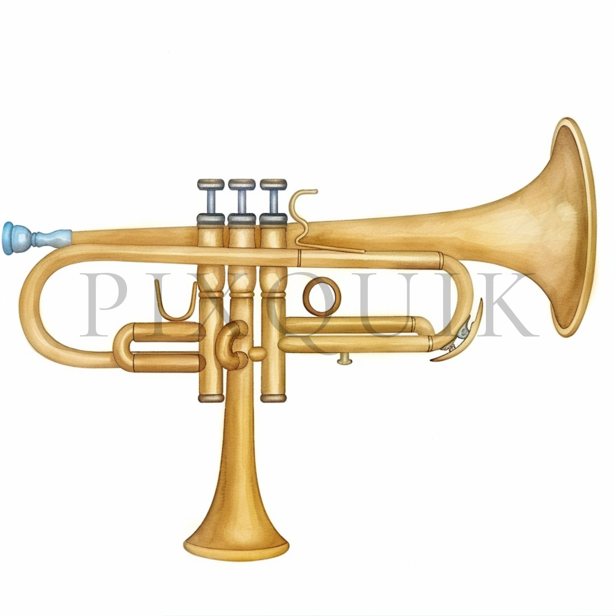 Trumpet Clipart 10 High Quality Jpgs Digital Download Instrument ...
