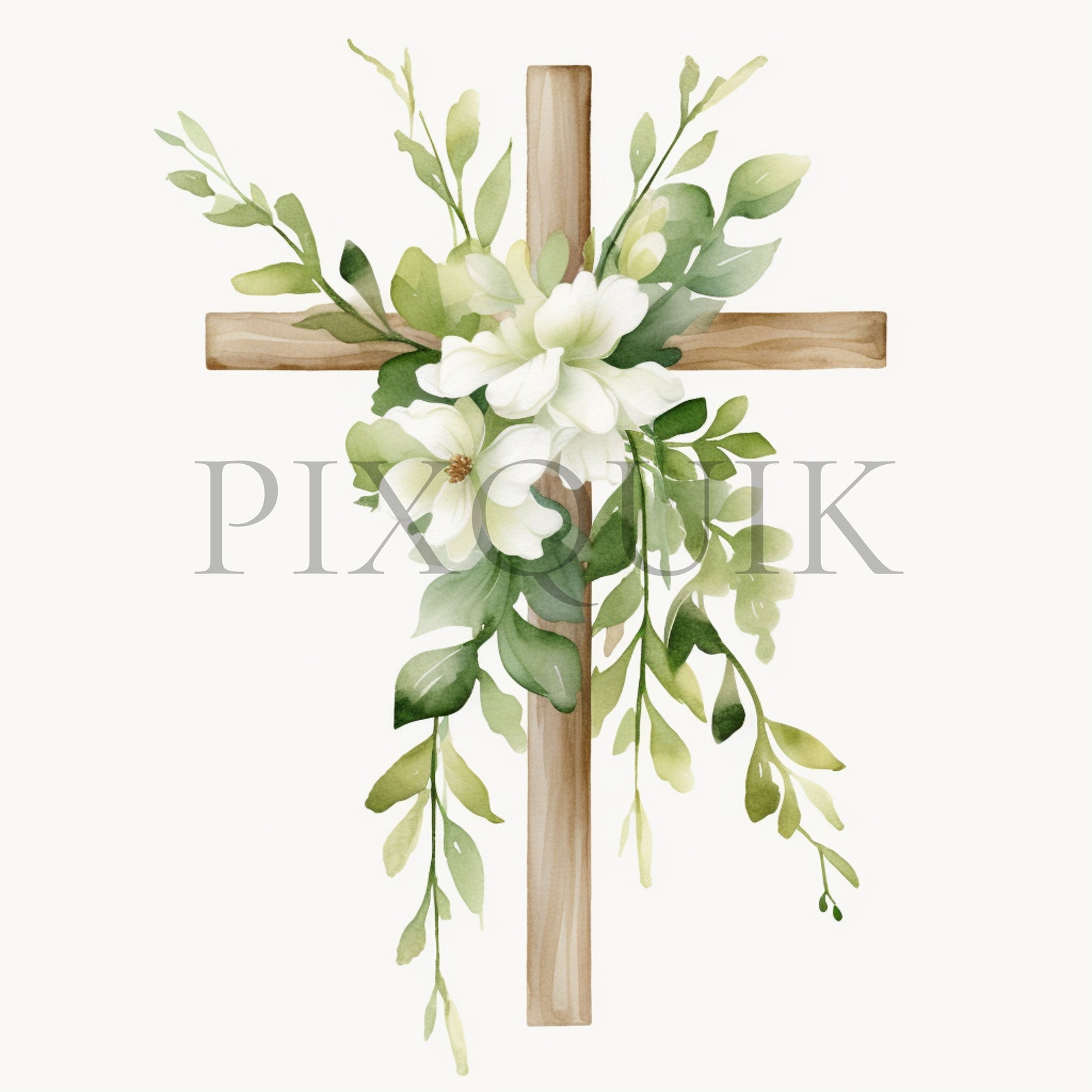 Easter Christian Crucifix Clipart 10 High Quality Jpgs Watercolor Cross ...