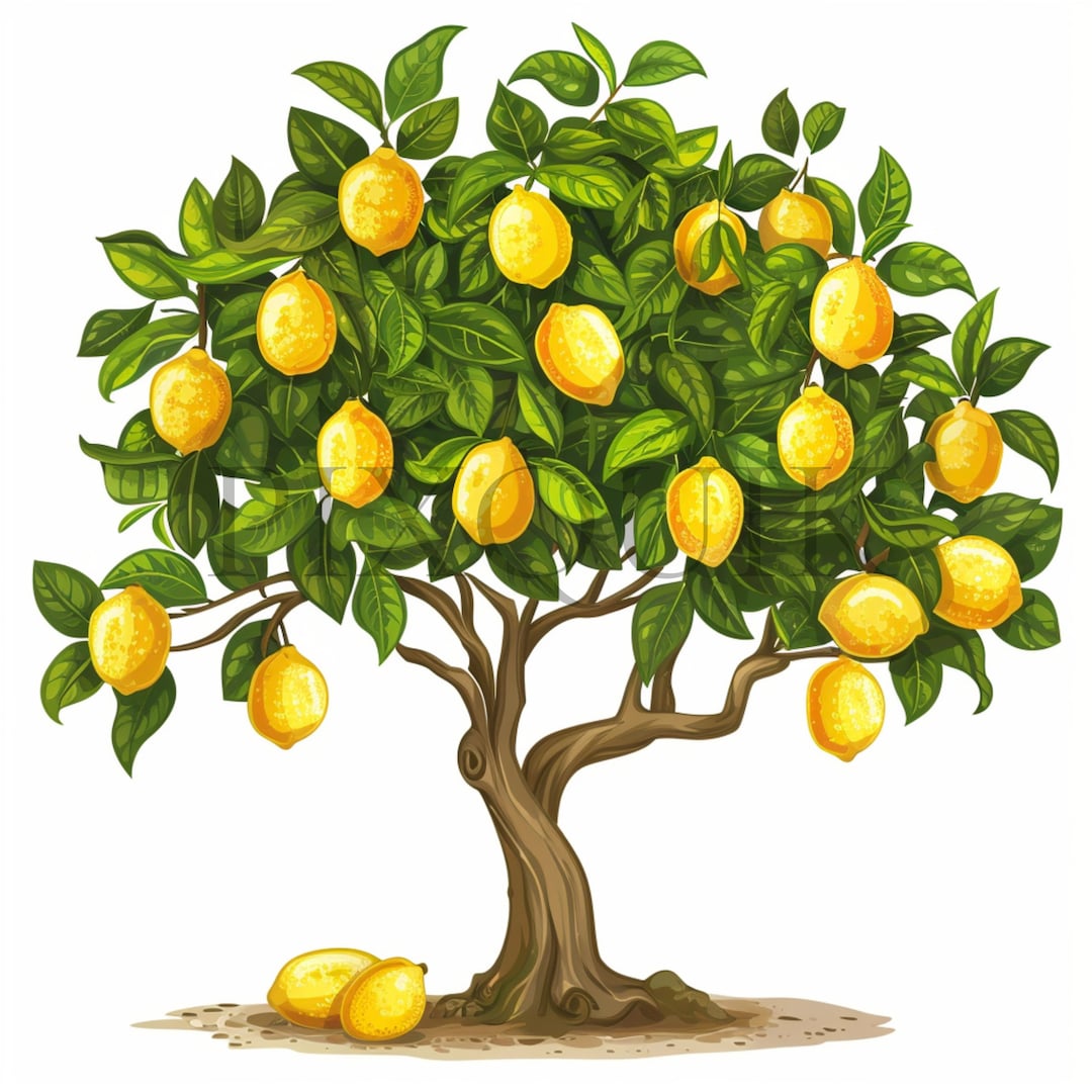 Lemon Tree Clipart | 10 High Quality Jpgs | Lemon Tree Image | Lemon ...