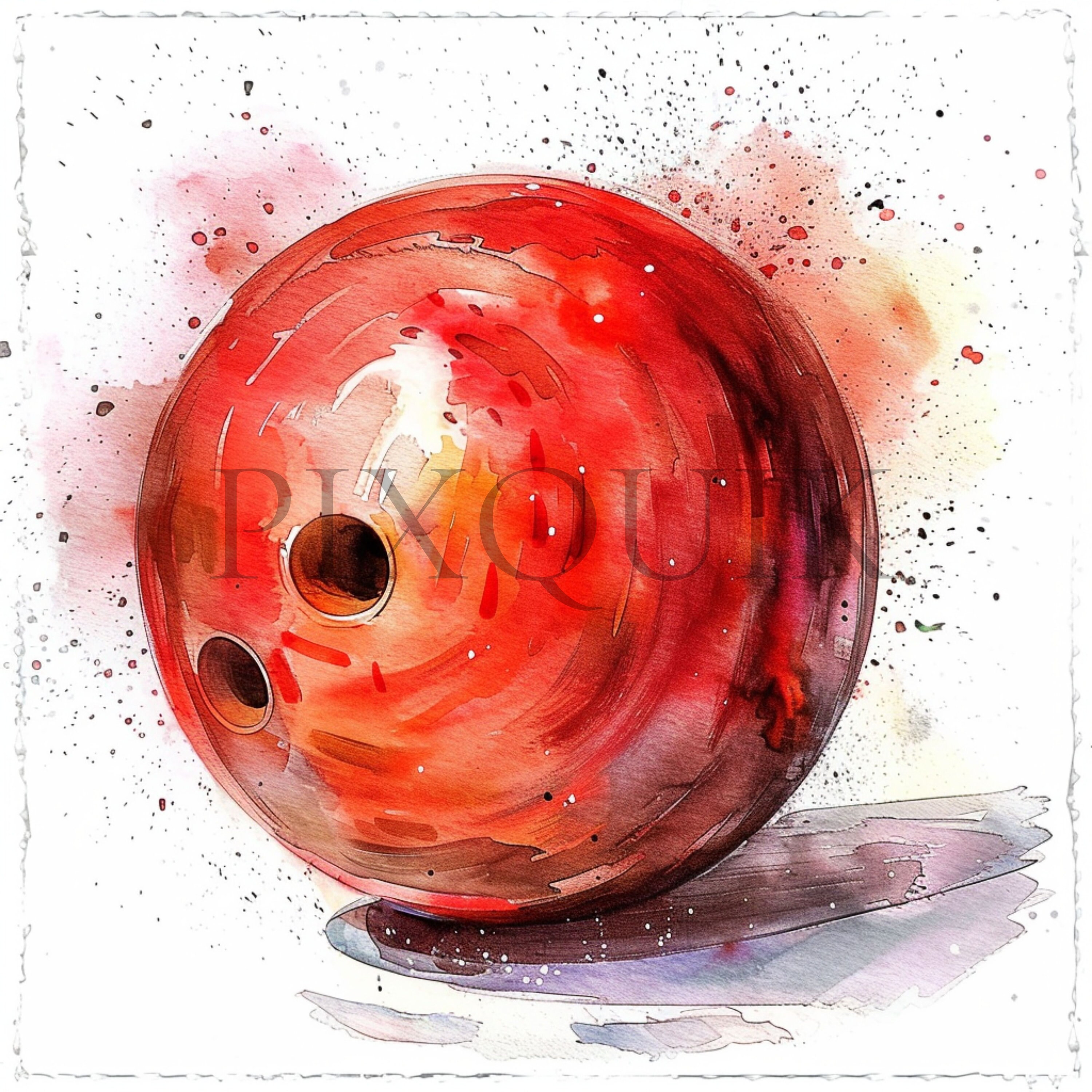 Watercolor Bowling Ball Clipart 10 High Quality Jpgs Bowling Ball ...
