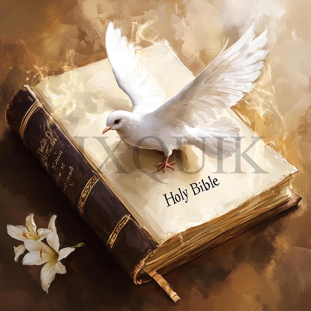 Bible With Dove Clipart | 10 Jpg's and PNG Files | Card Making ...