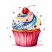 Watercolor Cupcake Clipart – 10 Jpgs, Commercial Use (digital Download ...