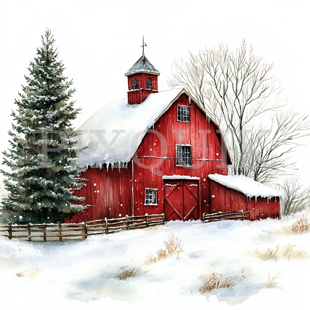 Vintage Christmas Farmhouse Clipart | 23 Holiday Clip Art| Card Making ...