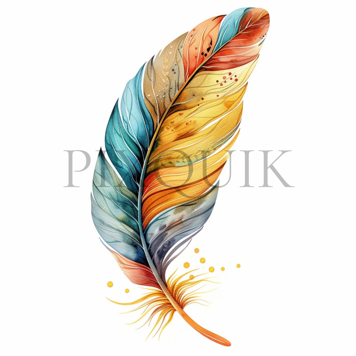 Boho Feather Clipart 10 High Quality JPG Commercial Use, Instant ...