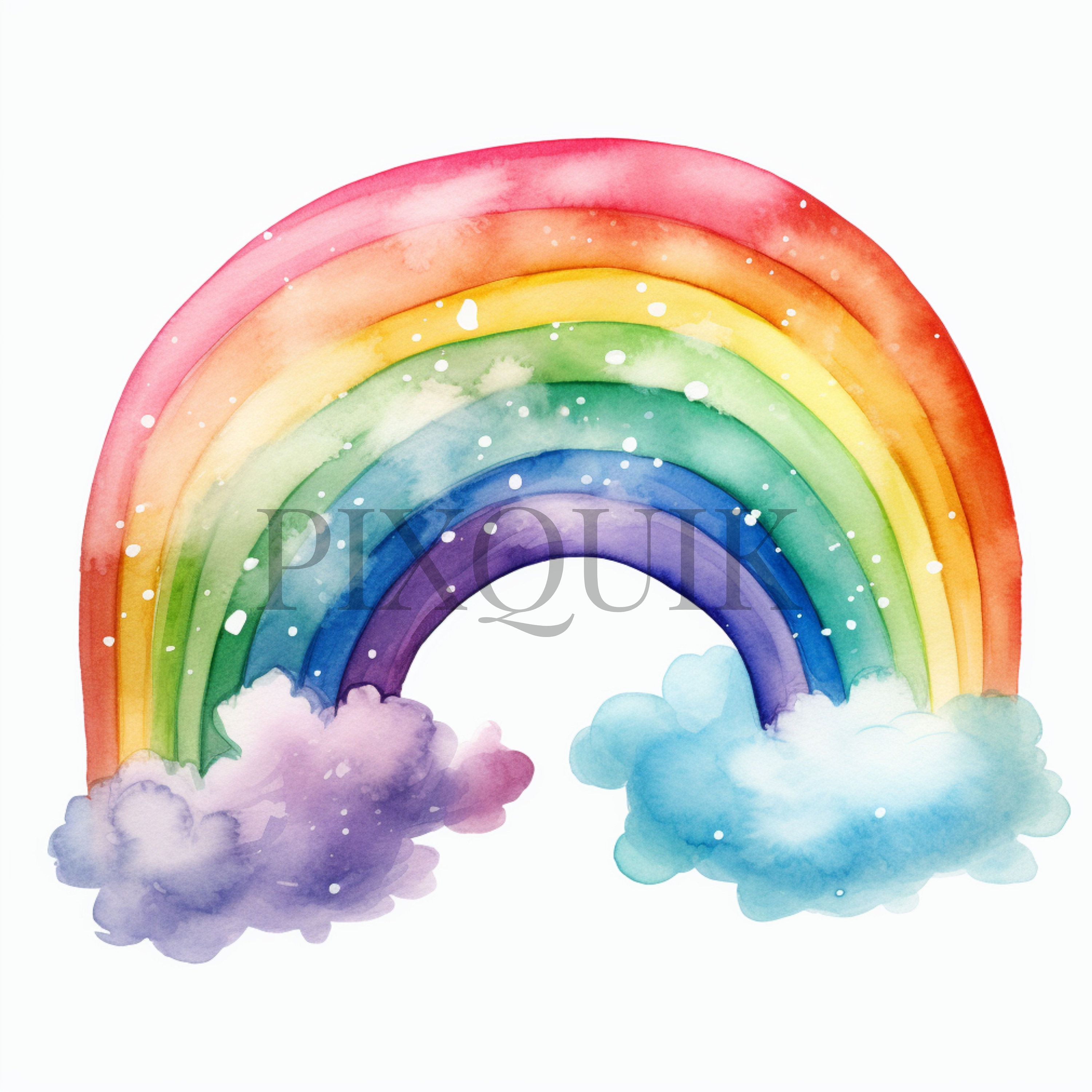 Watercolor Rainbow Clipart 10 High Quality Jpgs Rainbow Clip Art ...