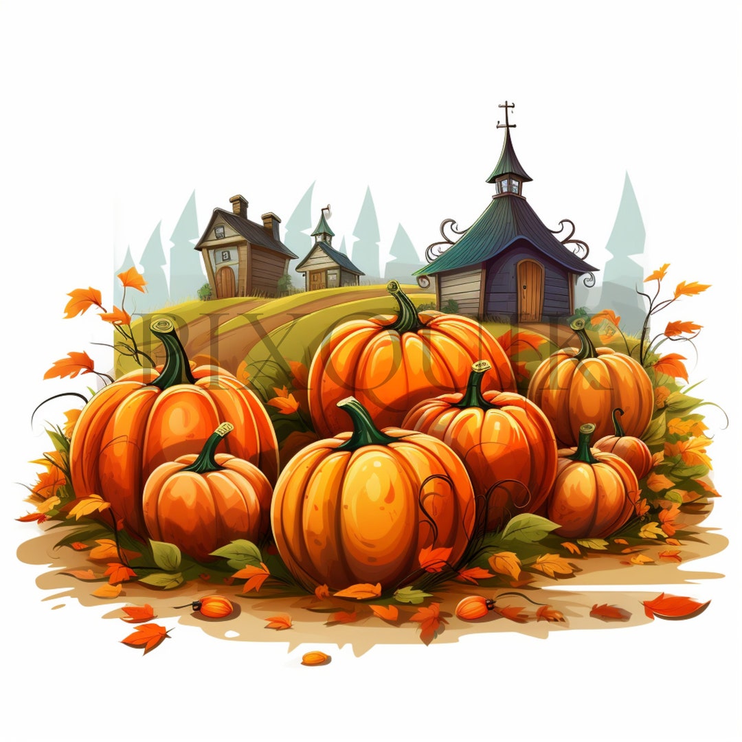 Pumpkin Patch Clipart | Autumn Pumpkin Patch | 10 High Quality JPG ...