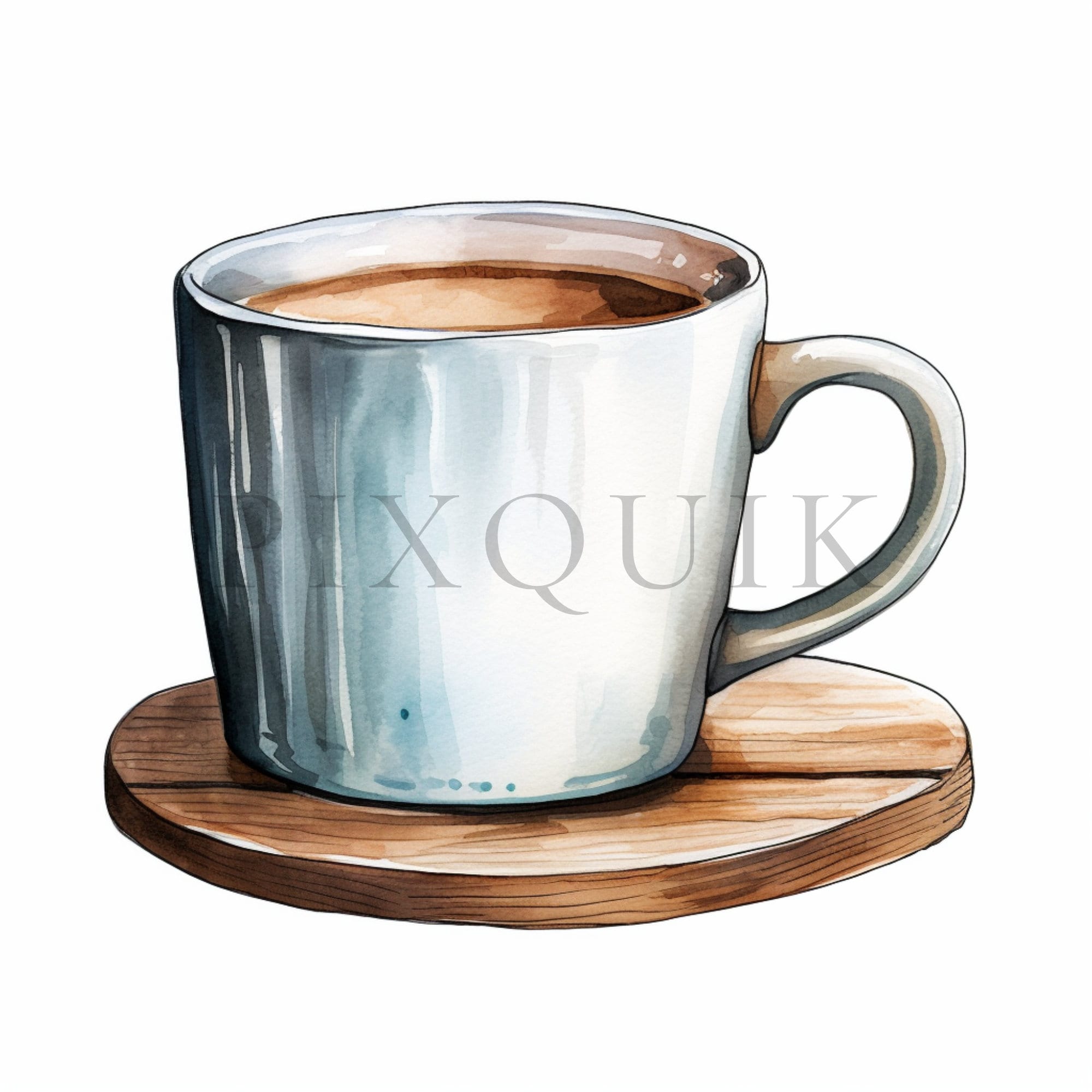 Watercolor Coffee Cup Clipart 10 High Quality Jpgs Digital Download ...