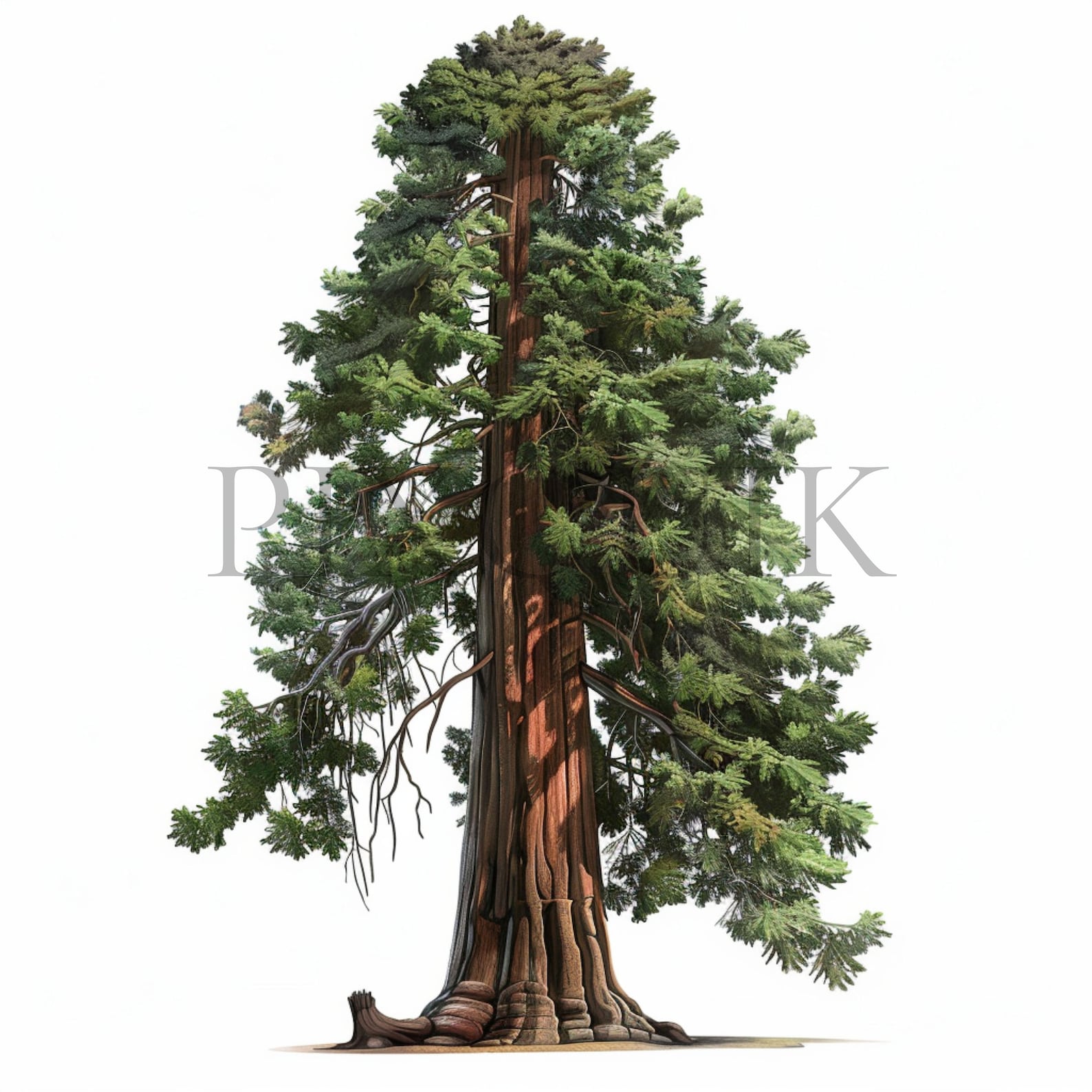 Watercolor Redwood Tree Clipart | 10 High Quality Jpgs | Big Tree ...