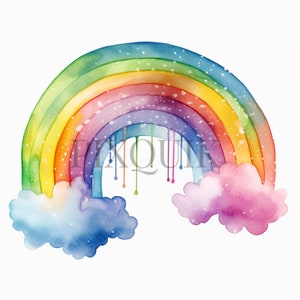 Watercolor Rainbow Clipart – High-quality Jpgs (digital Download) - Etsy
