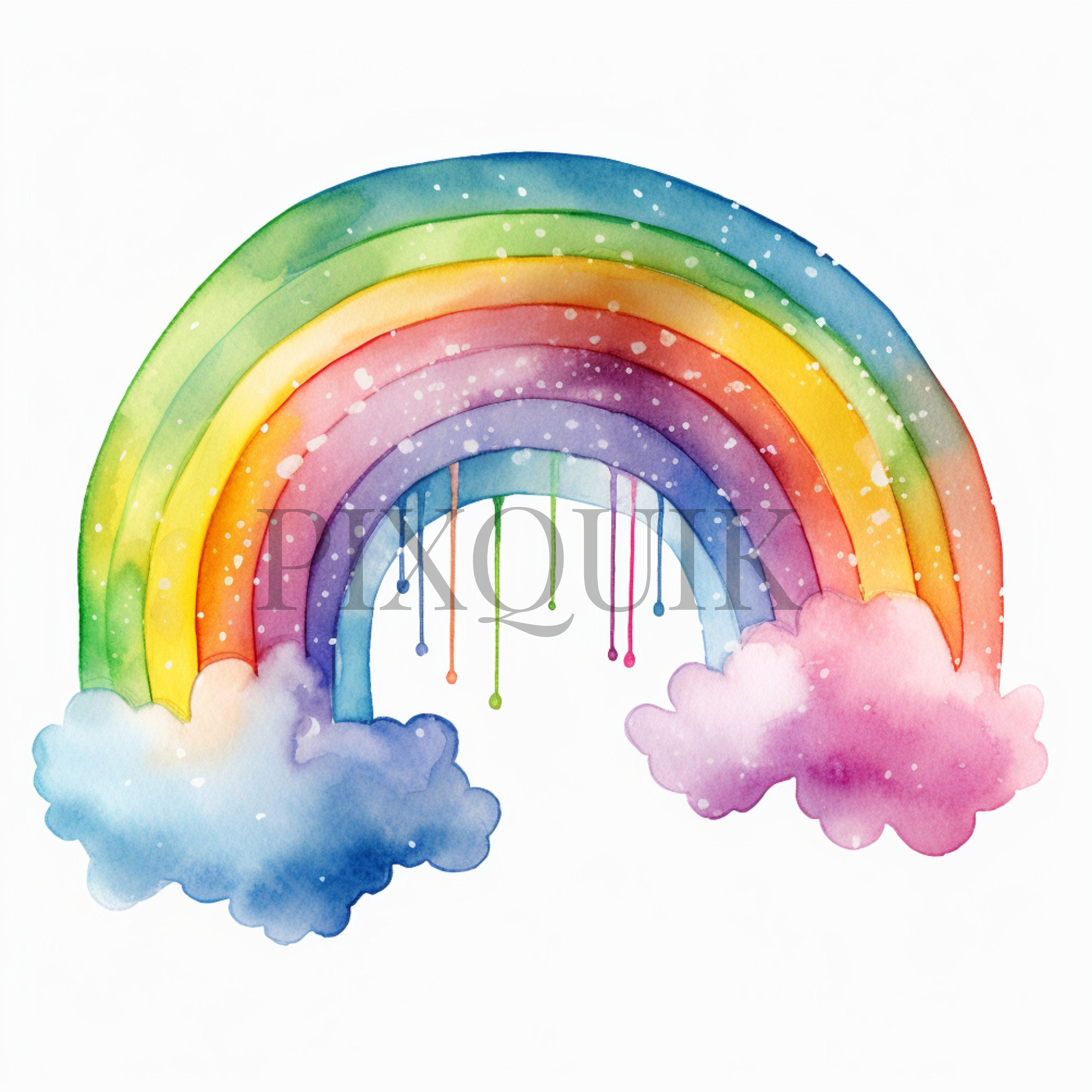 Watercolor Rainbow Clipart 10 High Quality Jpgs Rainbow Clip Art ...