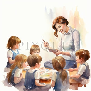 Watercolor Preschool Clipart: Classroom Jpgs (digital Download) - Etsy