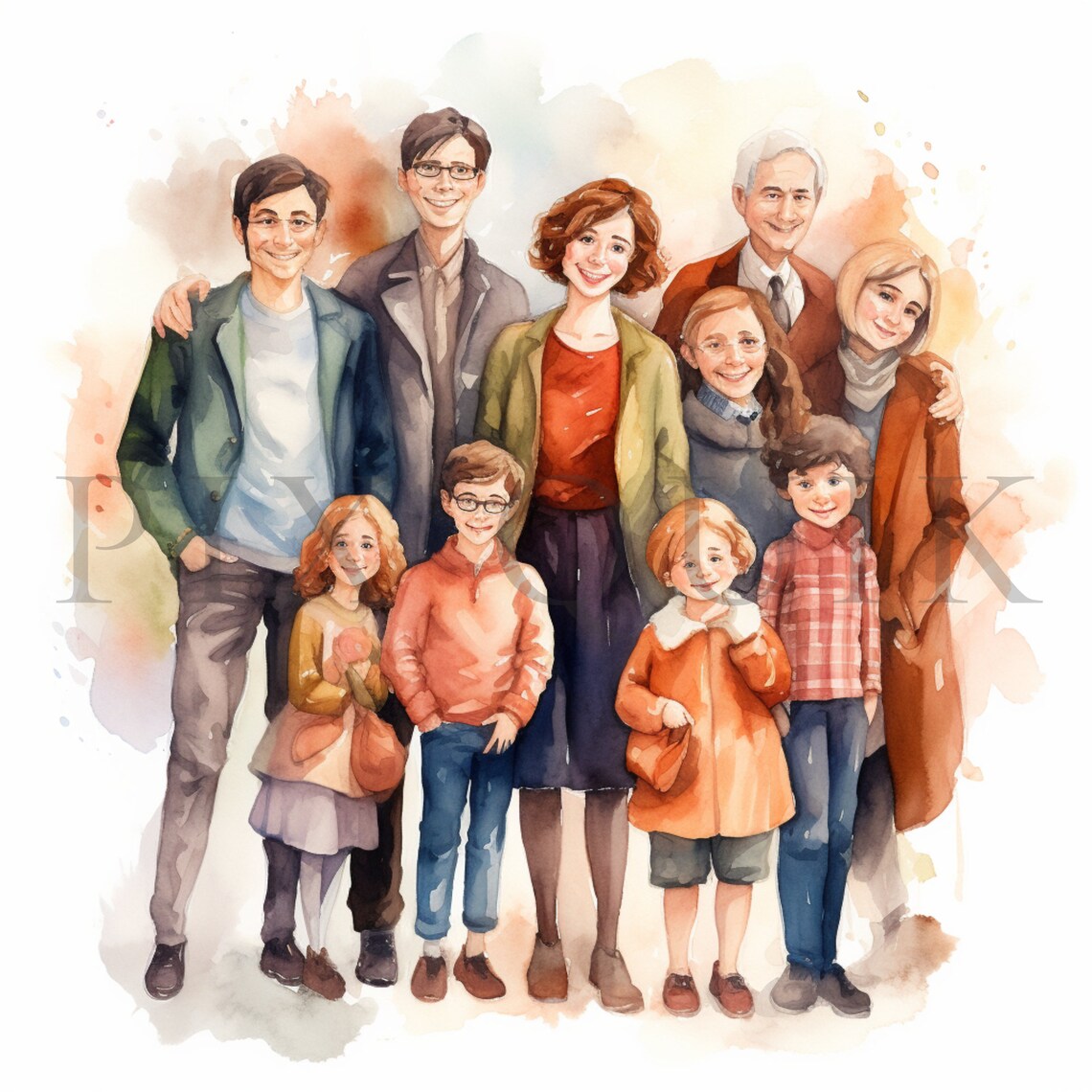 Watercolor Family Clipart 12 High Quality Jpgs Family Gathering Clipart ...