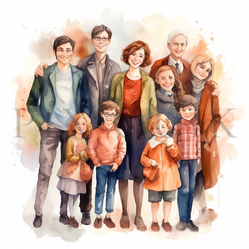 Watercolor Family Clipart 12 High Quality Jpgs Family Gathering Clipart ...