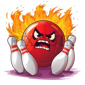 Angry Bowling Ball Clipart | 10 JPG Files | Card Making | Digital Paper ...