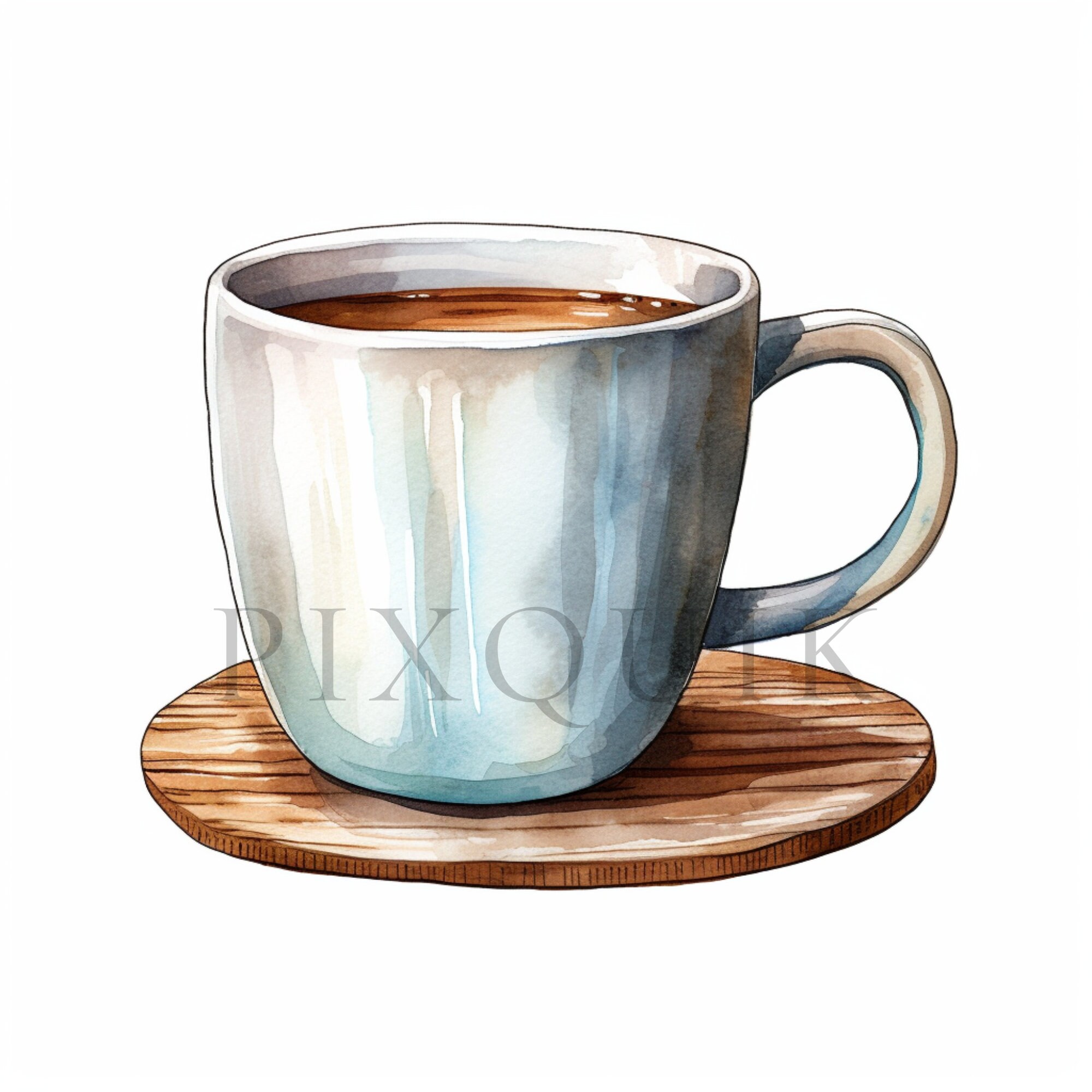 Watercolor Coffee Cup Clipart 10 High Quality Jpgs Digital Download ...