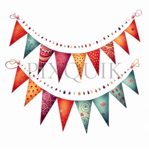 Christmas Bunting Clipart | 10 High Quality Jpg's | Digital Download ...