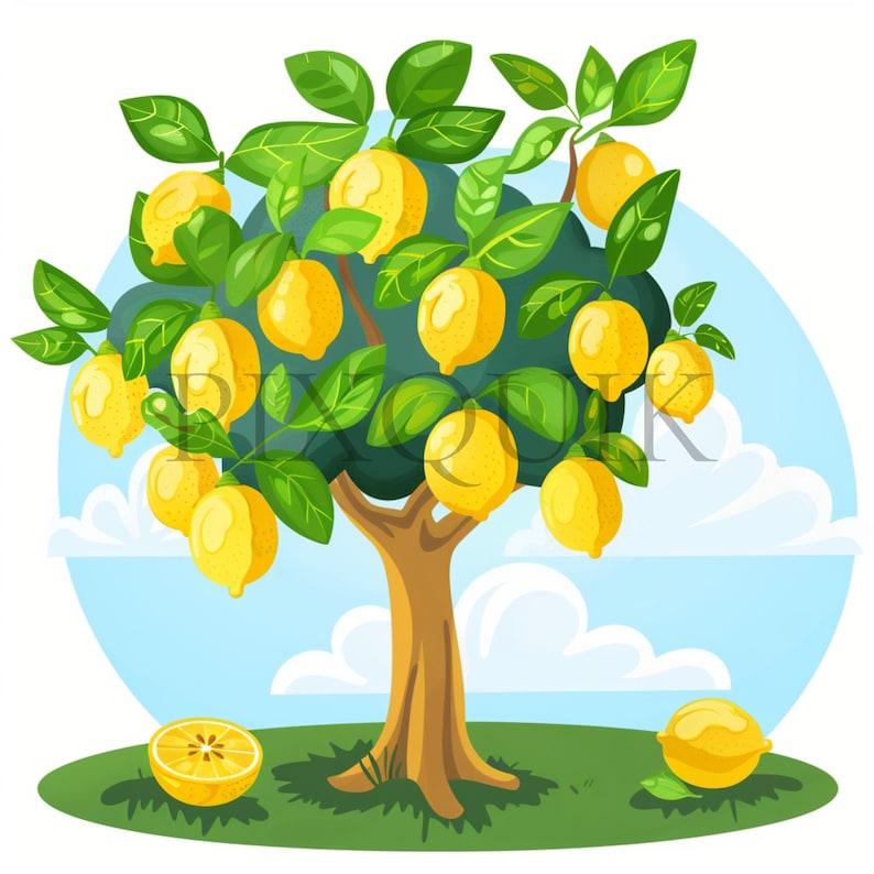 Lemon Tree Clipart | 10 JPG Illustrations (digital Download) - Etsy