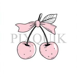Pink Watercolor Cherries Clipart | 10 High Quality Jpg's and PNG ...