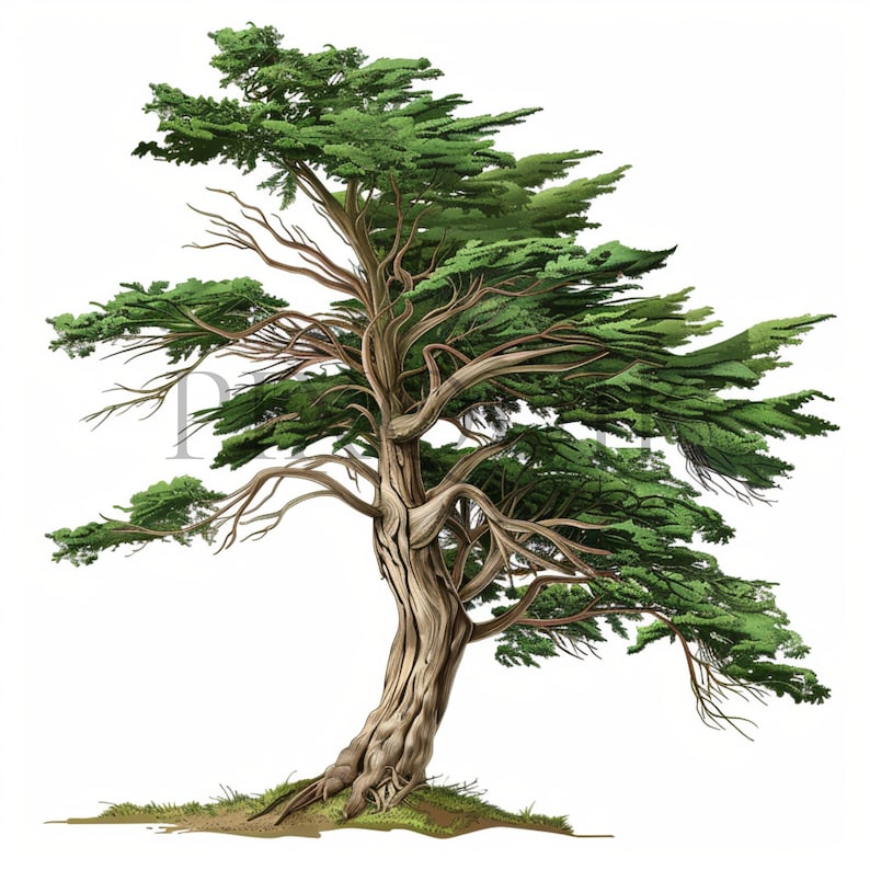 Cypress Tree Clipart 10 High Quality Jpgs Digital Watercolor Clipart ...