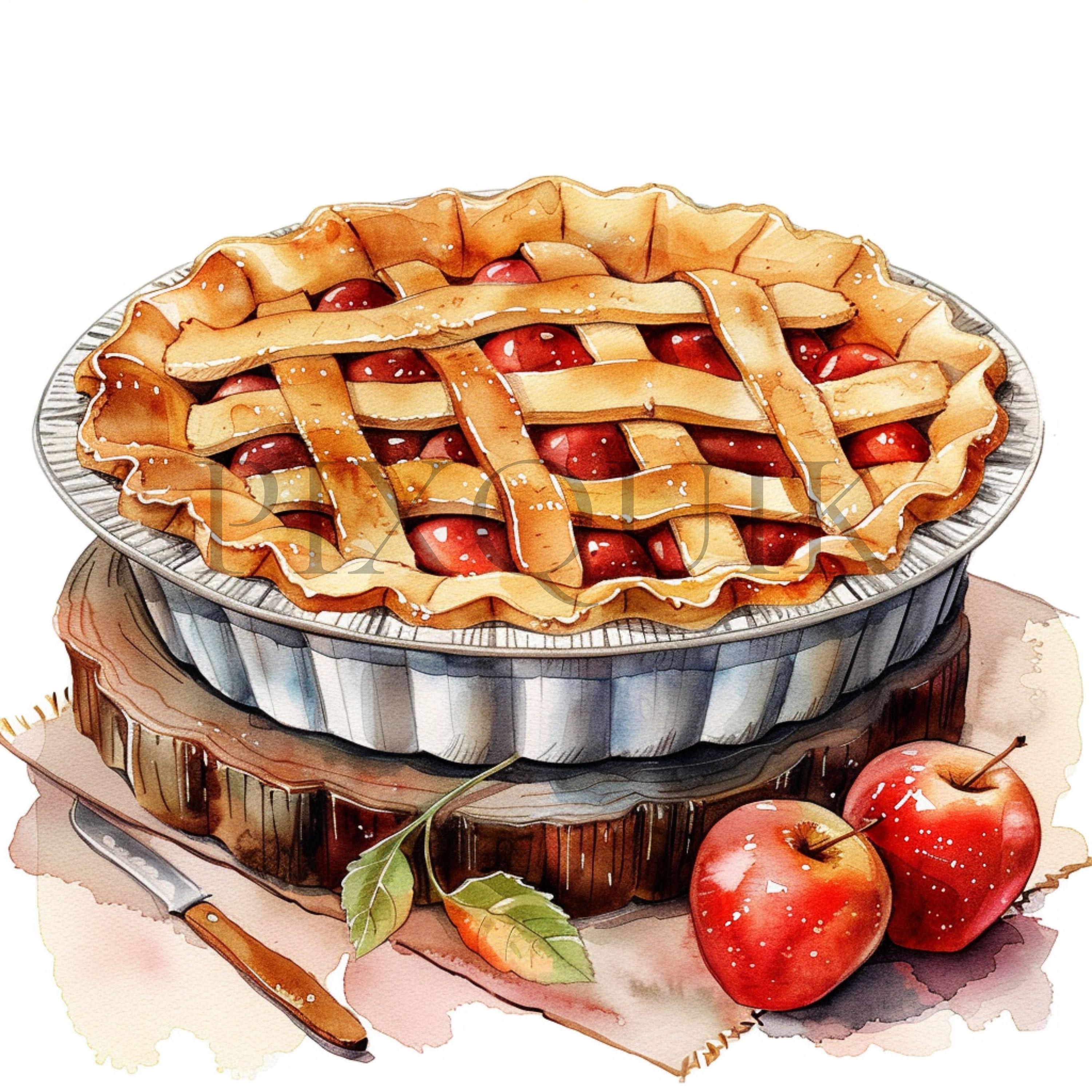 Apple Pie Clipart | Vintage Bakery Illustration (digital Download) - Etsy