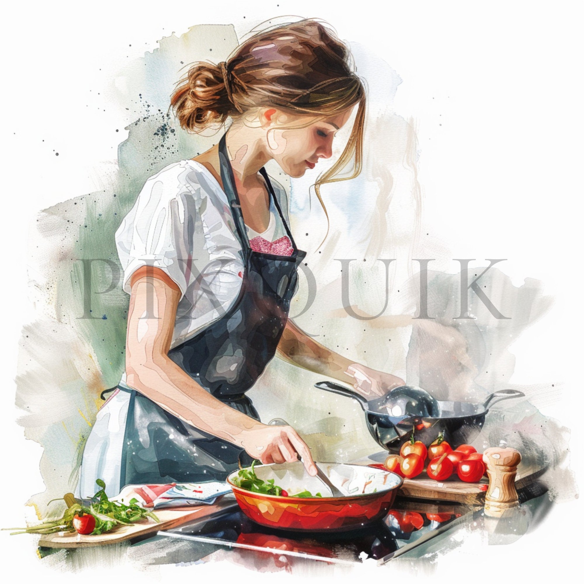 Watercolor Cooking Clipart 10 High Quality Jpgs Instant Digital ...