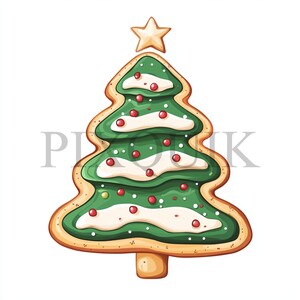 Christmas Tree Cookie Clipart 10 Jpg's Files and PNG Card Making ...
