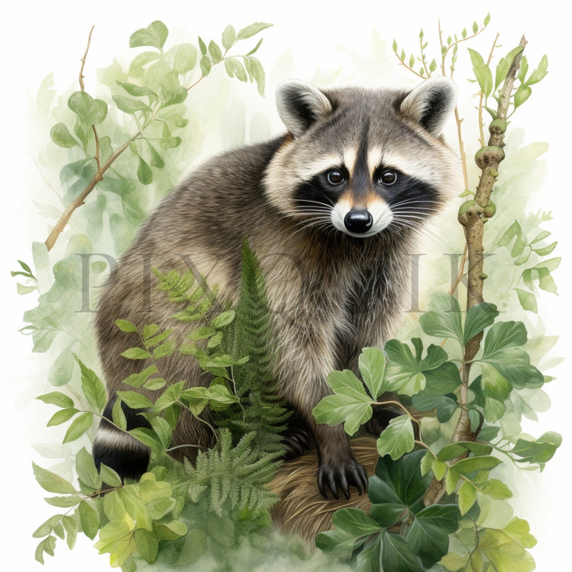 Watercolor Raccoon Clipart Bundle | 10 Jpgs, Commercial Use - Etsy