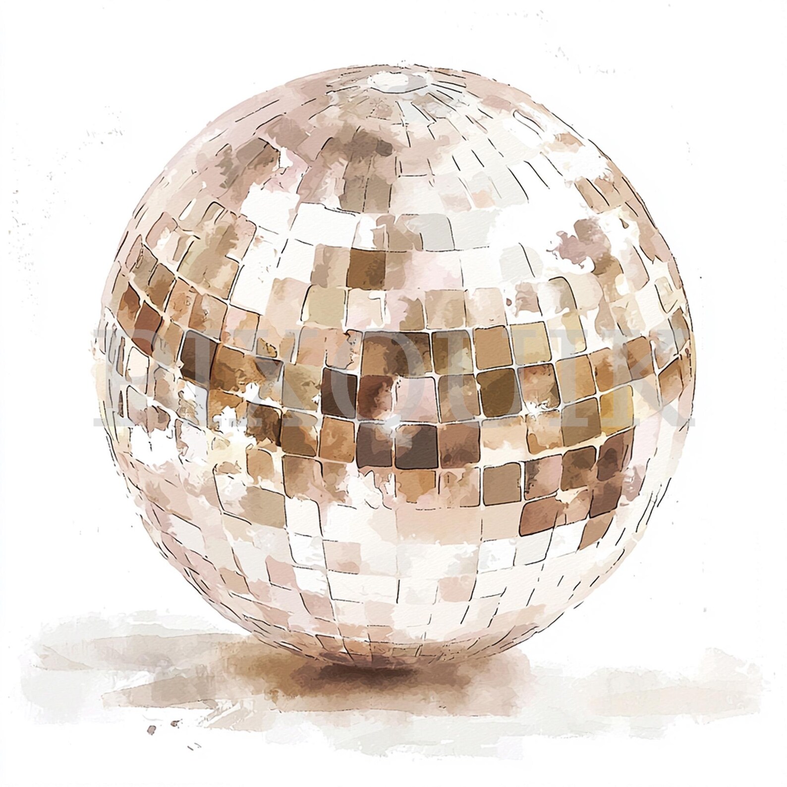 Disco Ball New Year Clipart: Champagne, Boho Party (digital Download ...