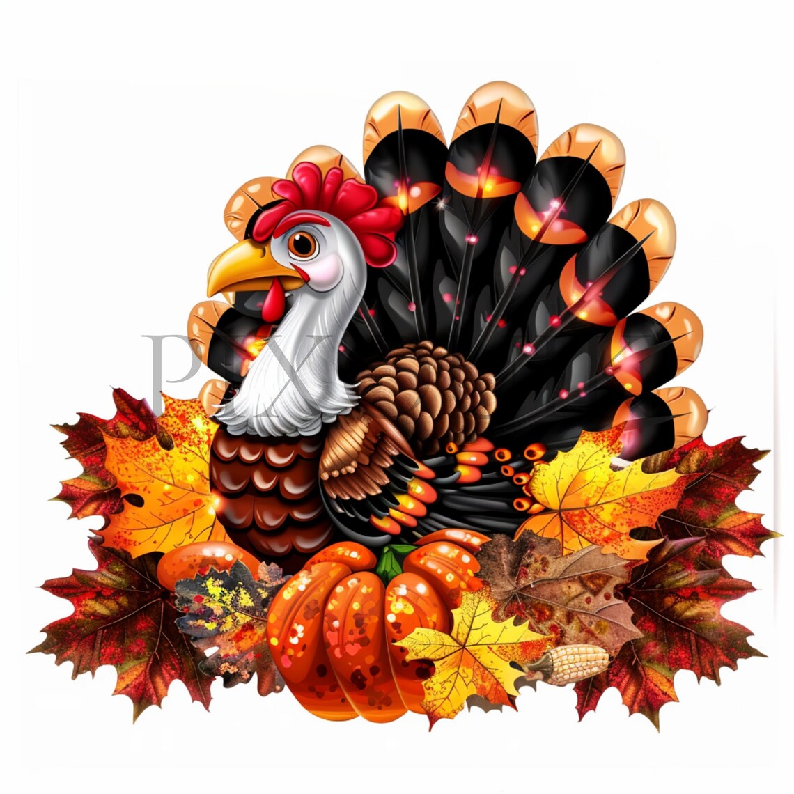 Turkey Clipart | Fall Animal, Autumn Leaves (instant Download) - Etsy